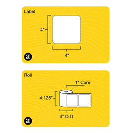 4x4 White Polypropylene Film Thermal Transfer Label - 1 Core | Altro Labels