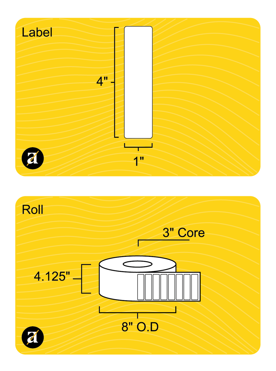 4x1 Direct Thermal Label - 3 Core | Altro Labels