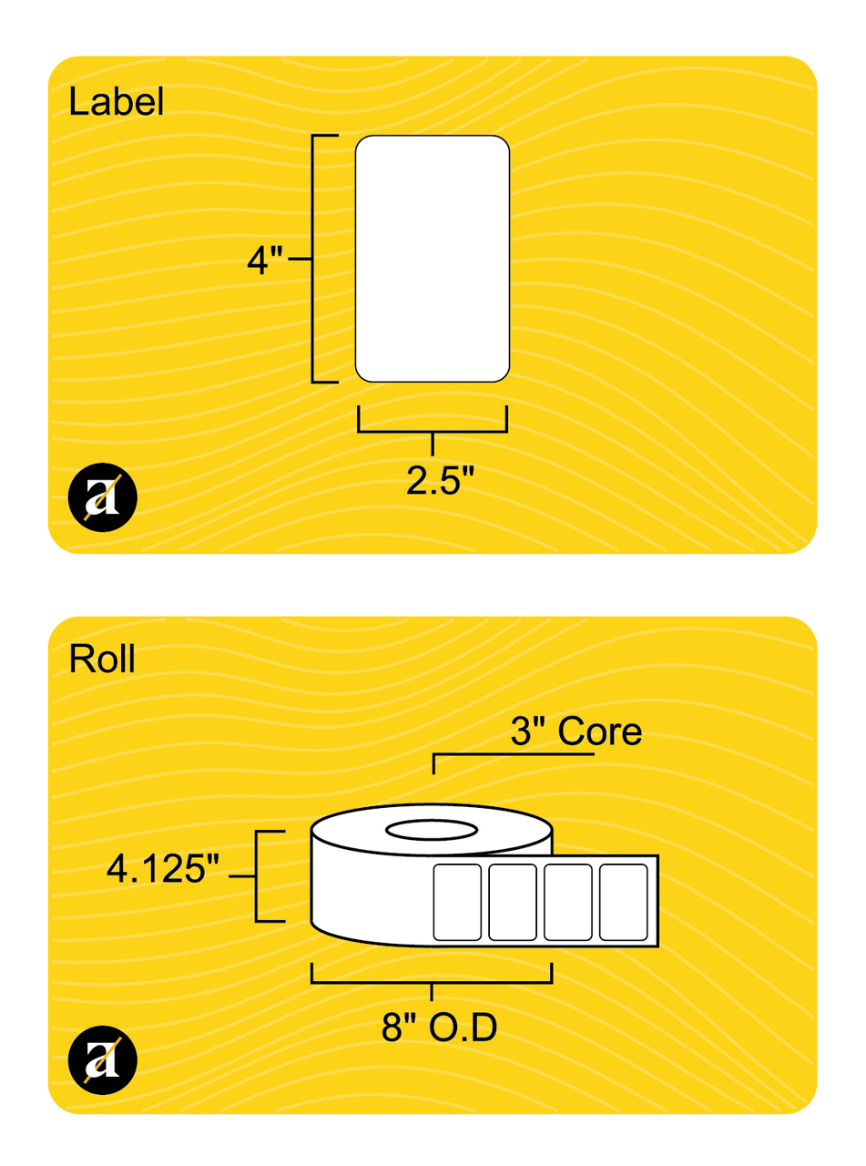 4x2.5 Direct Thermal Label - 3 Core | Altro Labels