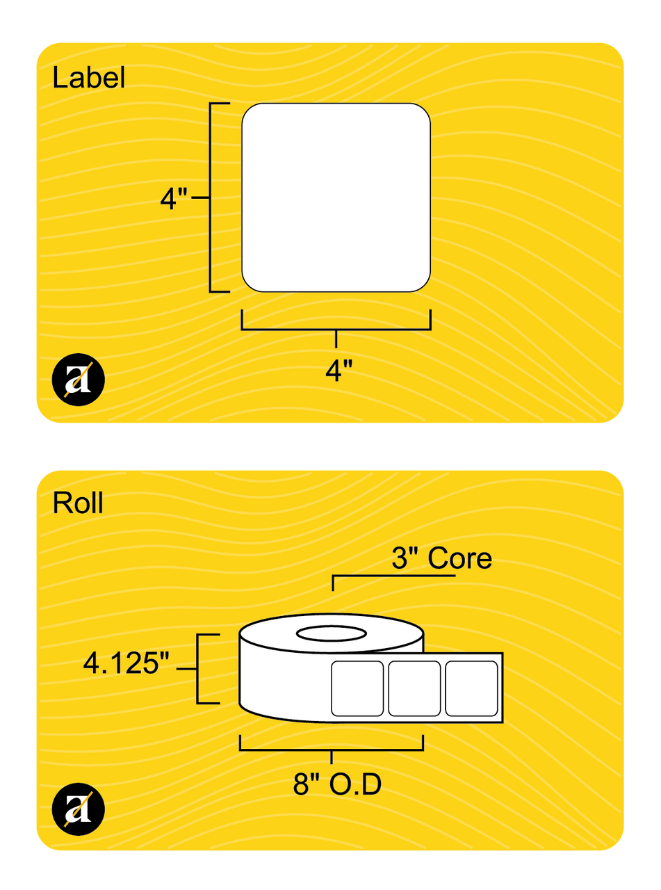 4x4 Direct Thermal Label - 3 Core | Altro Labels