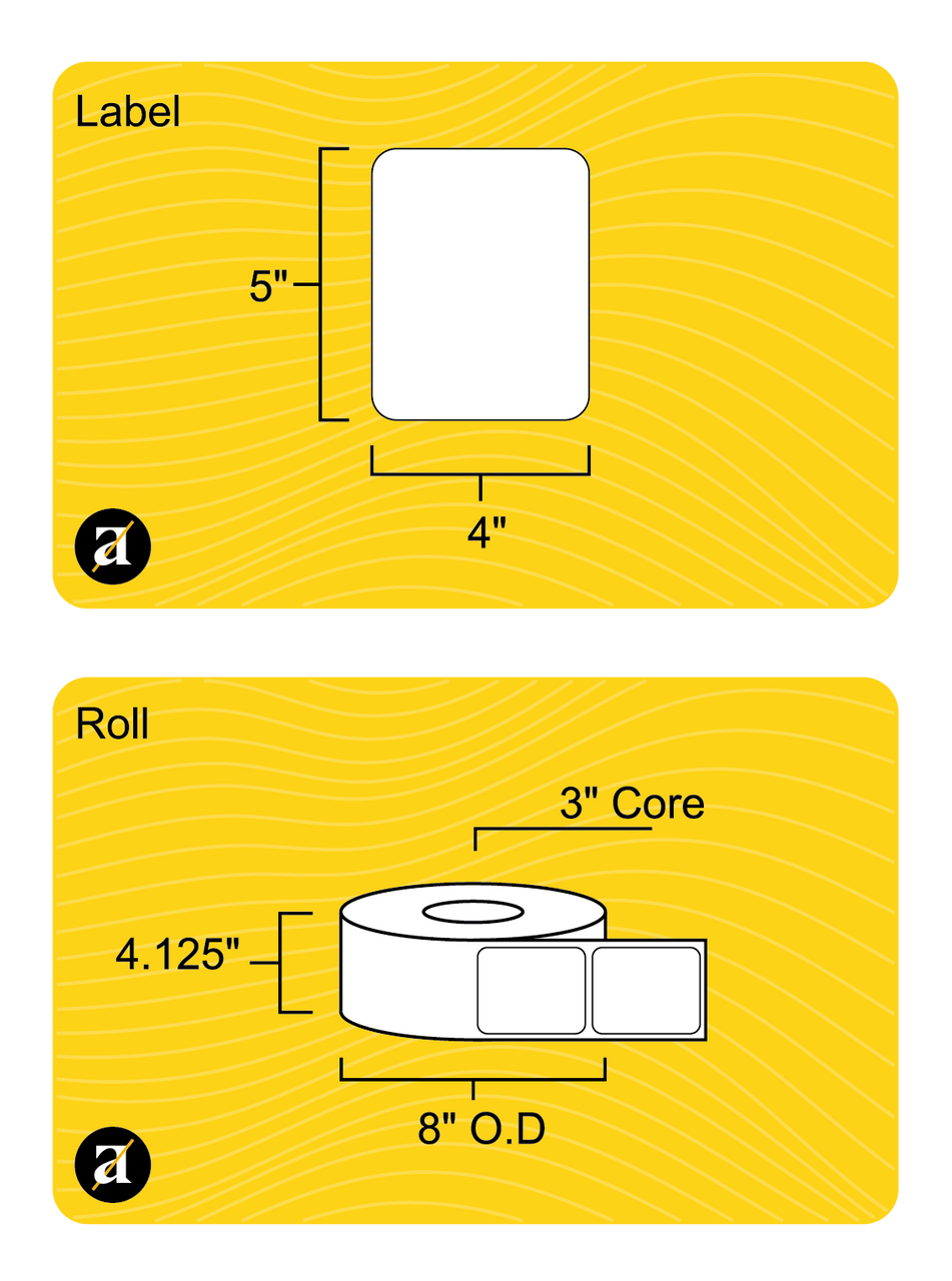 4x5 Direct Thermal Label - 3 Core | Altro Labels