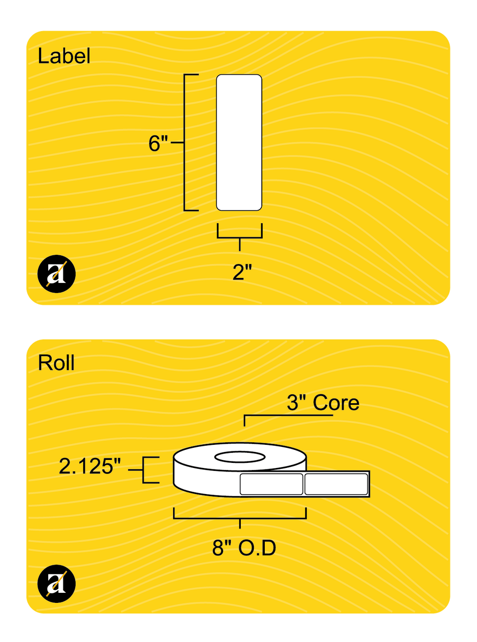2x6 Removable Direct Thermal Label - 3 Core | Altro Labels