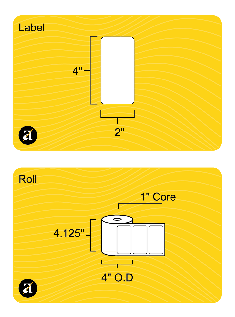 4x2 Removable Direct Thermal Label - 1 Core | Altro Labels