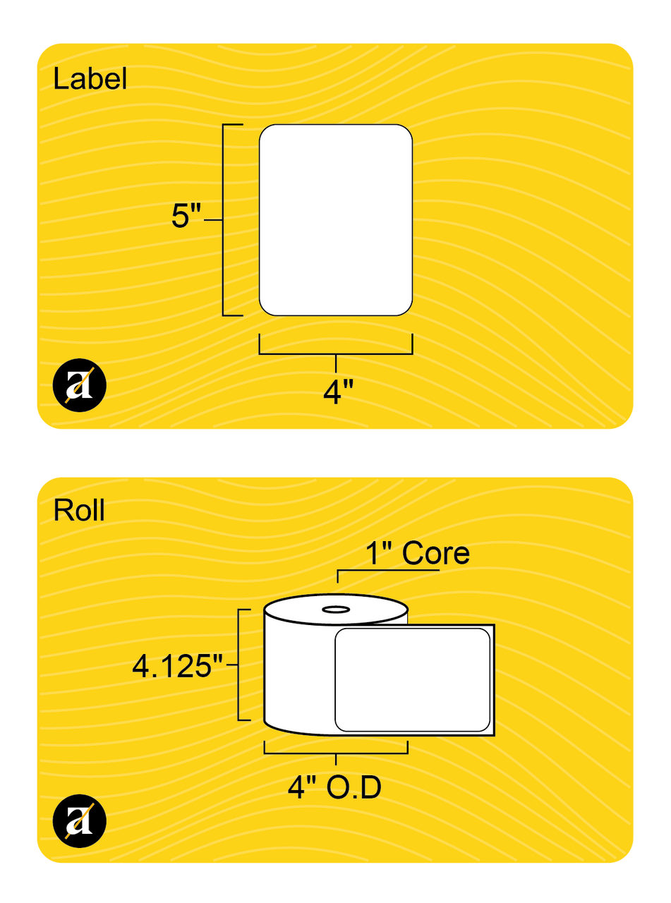4x5 Direct Thermal Label - 1 Core | Altro Labels