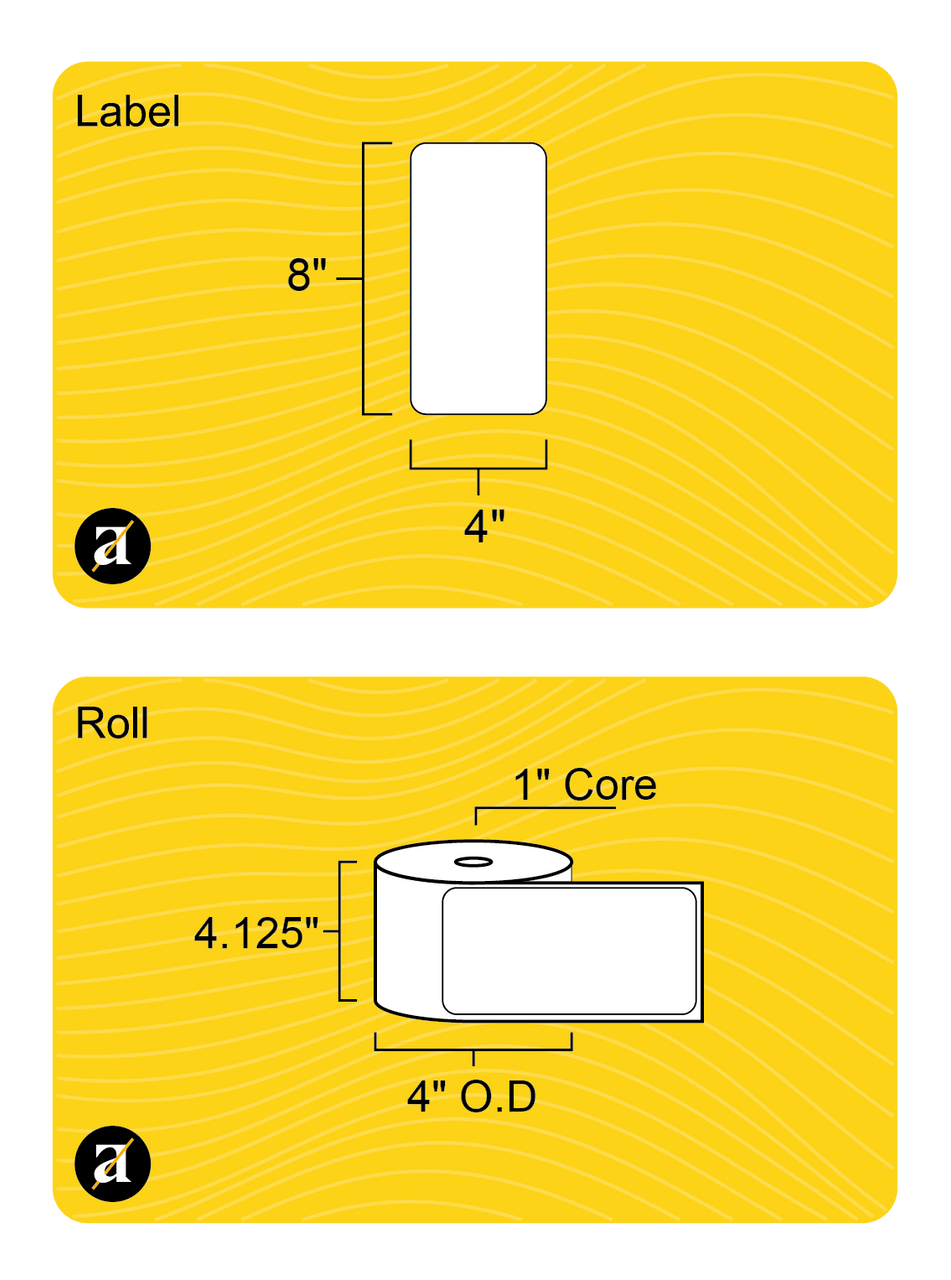 4x8 Weatherproof Thermal Transfer Label - 1 Core | Altro Labels