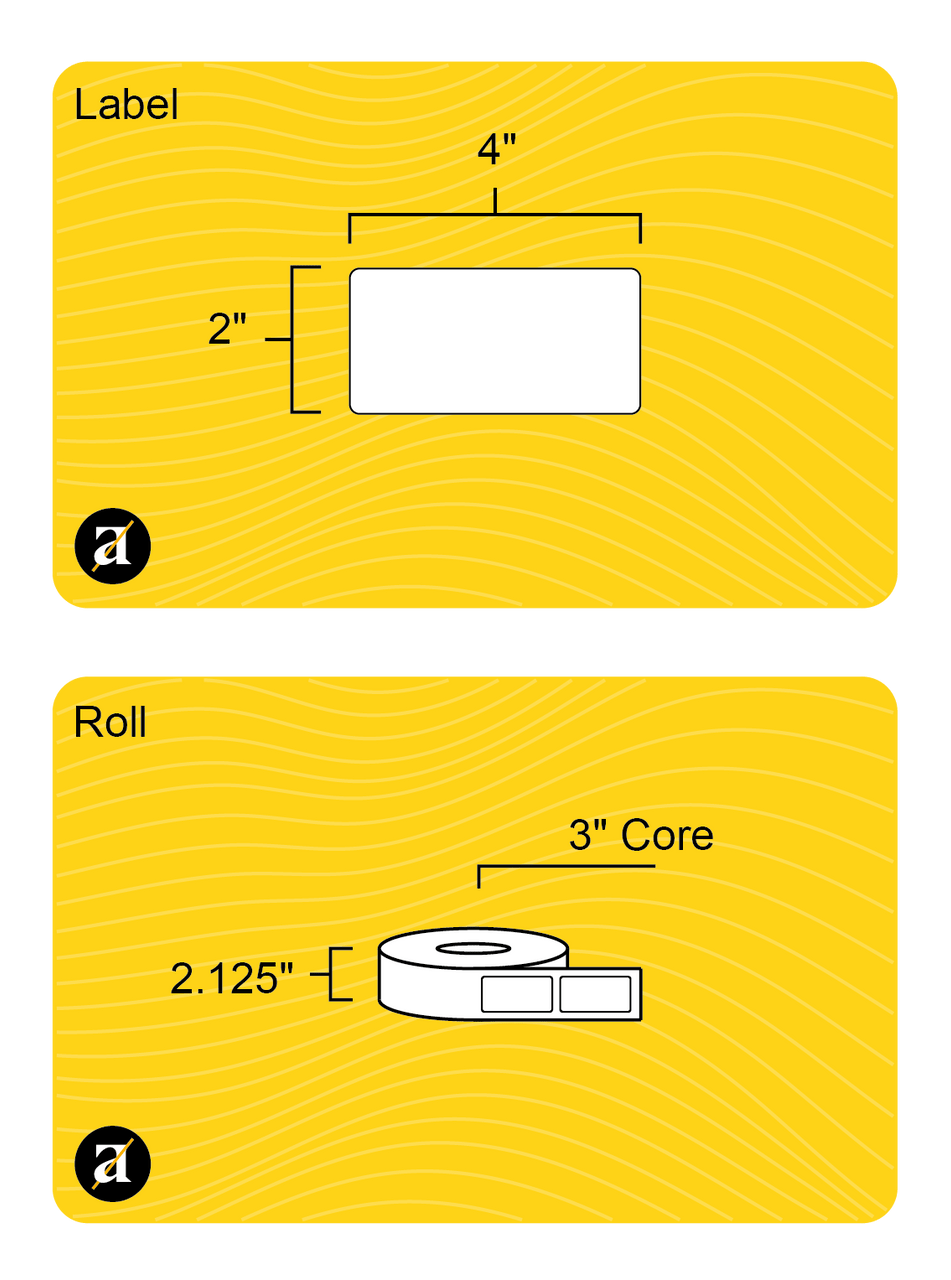 2x4 Weatherproof Rectangle Labels - Gloss Inkjet | Altro Labels