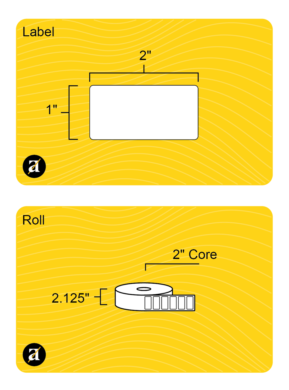2x1 Rectangle Labels - Gloss Inkjet | Altro Labels