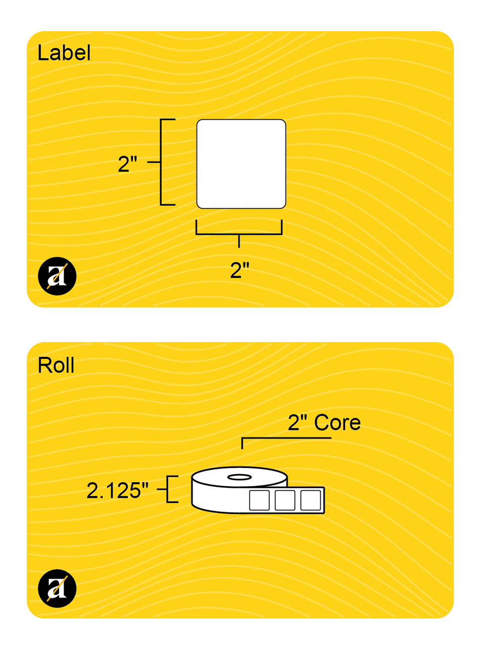 2x2 Square Labels - Gloss Inkjet | Altro Labels