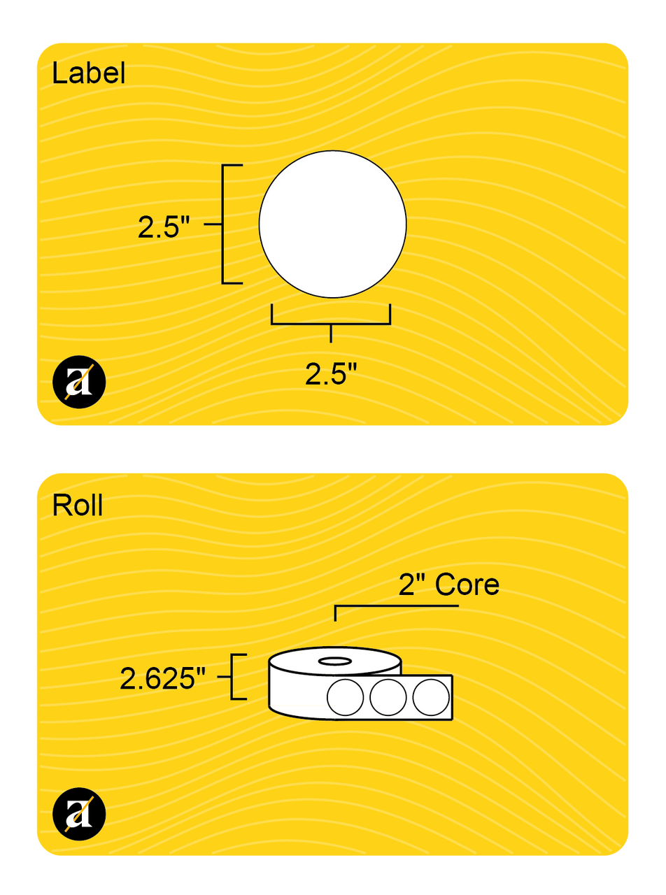 2.5 Circle Labels - Gloss Inkjet | Altro Labels