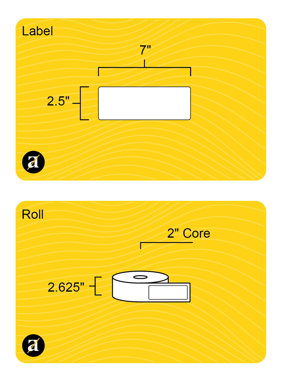2.5x7 Weatherproof Rectangle Labels - Gloss Inkjet | Altro Labels