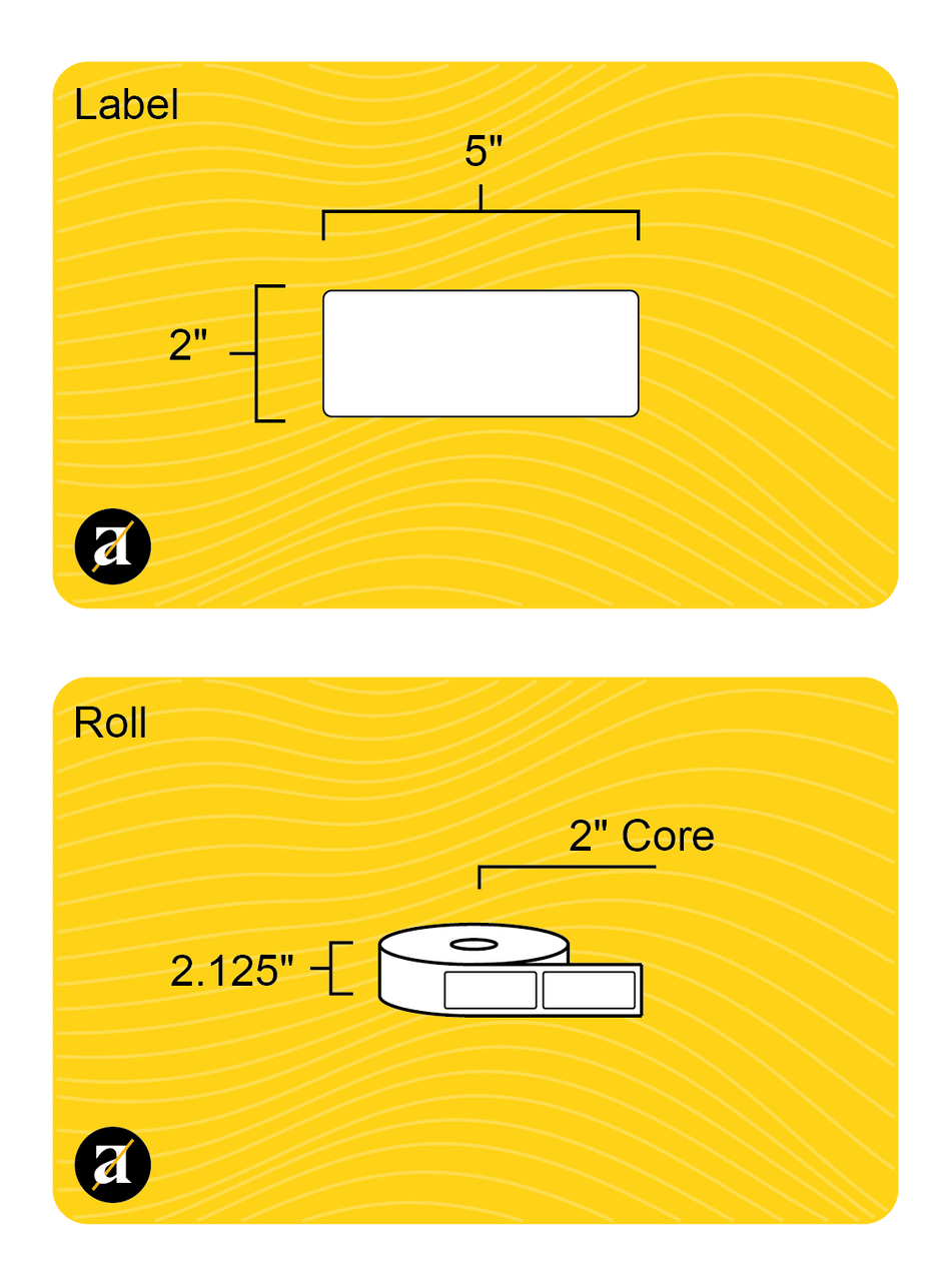 2x5 Rectangle Labels - Gloss Inkjet | Altro Labels