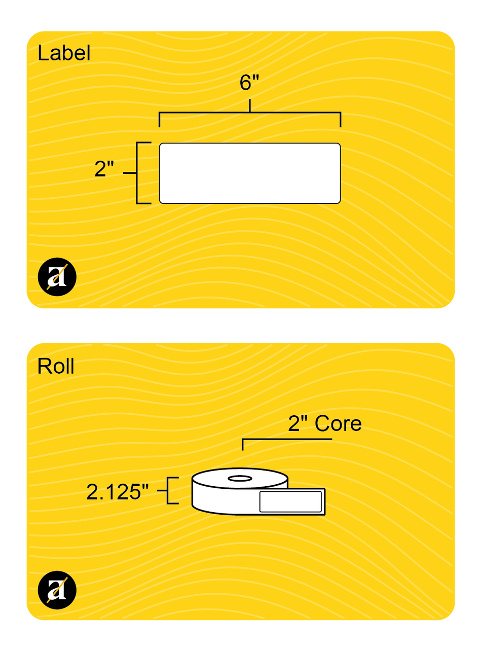 2x6 Rectangle Labels - Gloss Inkjet | Altro Labels