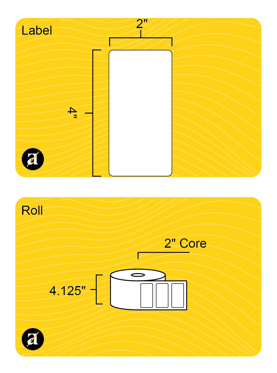 4x2 Rectangle Labels - Gloss Inkjet | Altro Labels