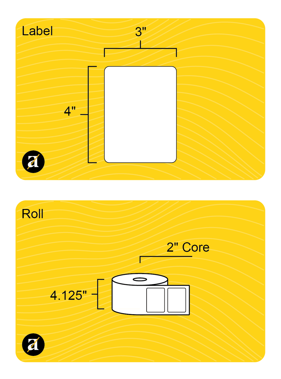 4x3 Rectangle Labels - Gloss Inkjet | Altro Labels